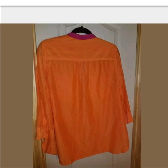 jcpenney | Tops | Silk Pink Orange Top | Poshmark